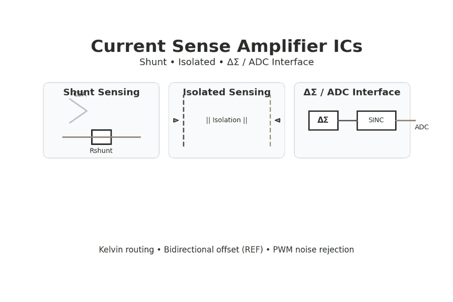 Current Sense Amplifier ICs | Shunt & Isolated
