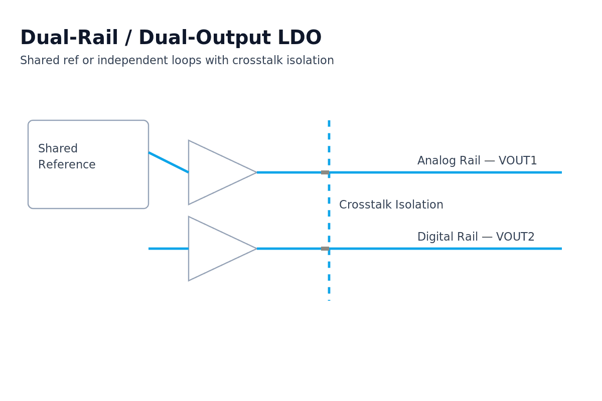 Dual-Rail / Dual-Output LDO: Crosstalk Isolation