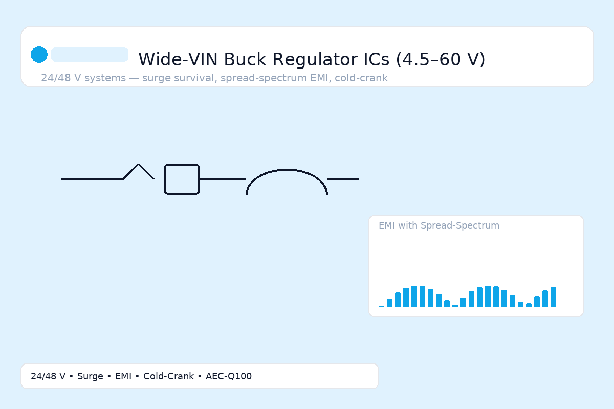 Wide-VIN Buck ICs (4.5–60V) for 24V / 48V Industrial Systems