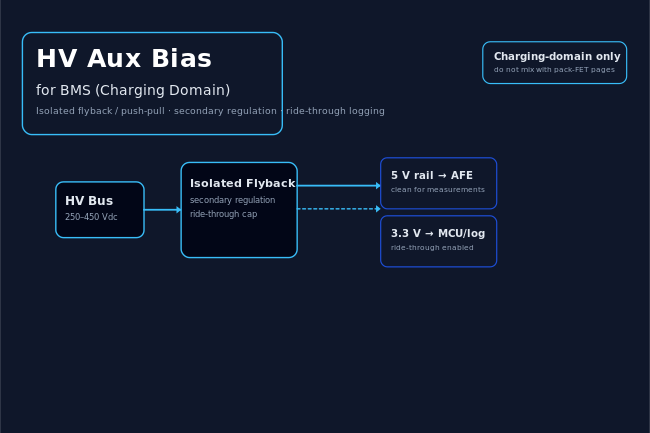HV Aux Bias for BMS: Isolated Flyback with Ride-Through
