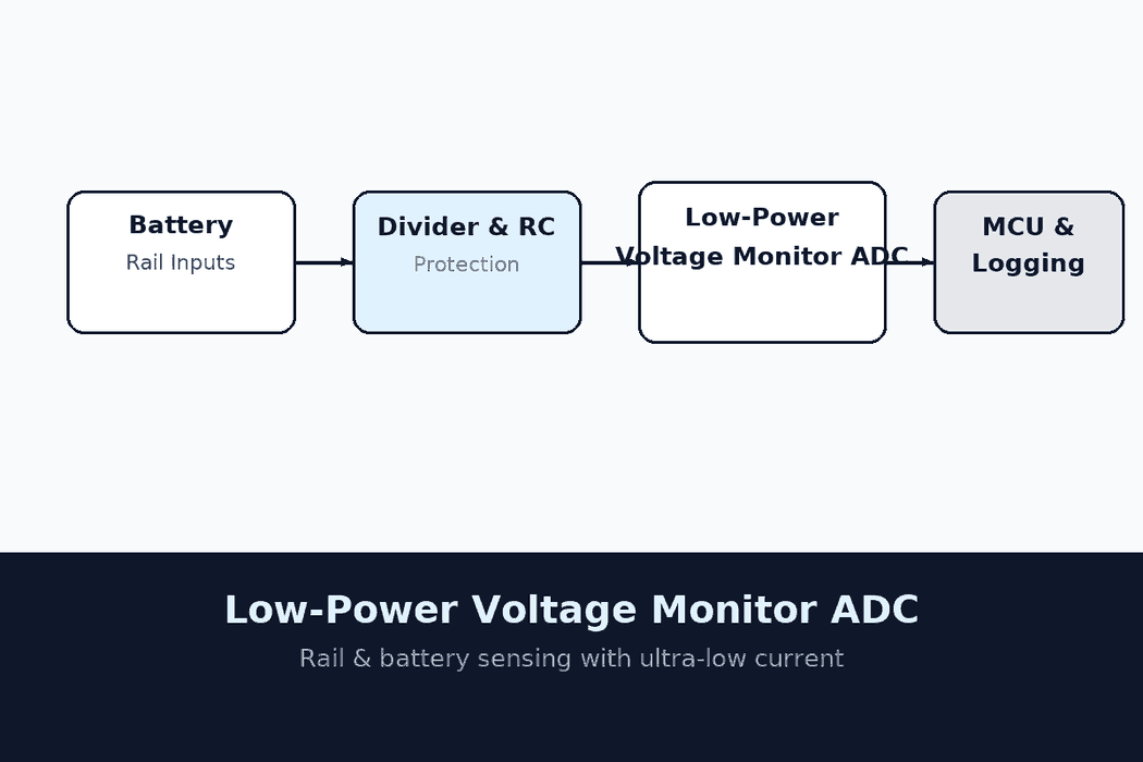 Low-Power Voltage Monitor ADC for Rail & Battery Sensing