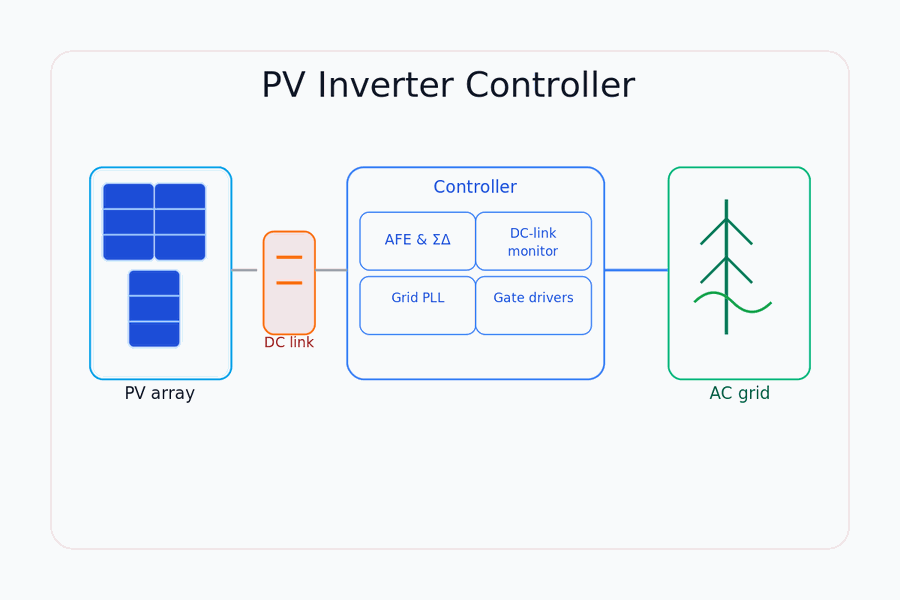 PV Inverter Controller for Grid-Tied Solar Inverters