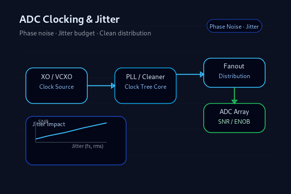 ADC Clocking & Jitter Guide: Phase Noise, Budgets