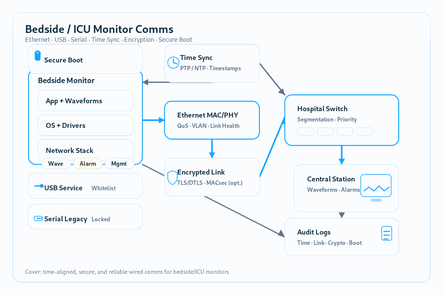 Bedside/ICU Monitor Communications: Sync & Security