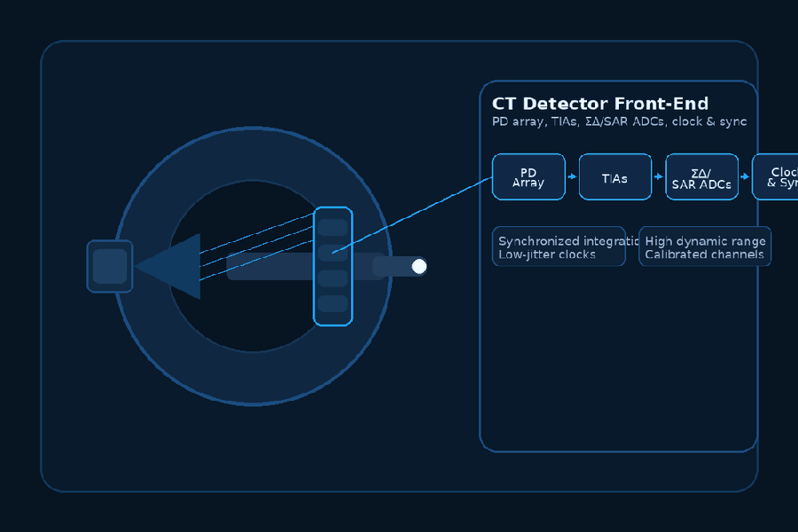 CT Detector Front-End TIAs and ADCs