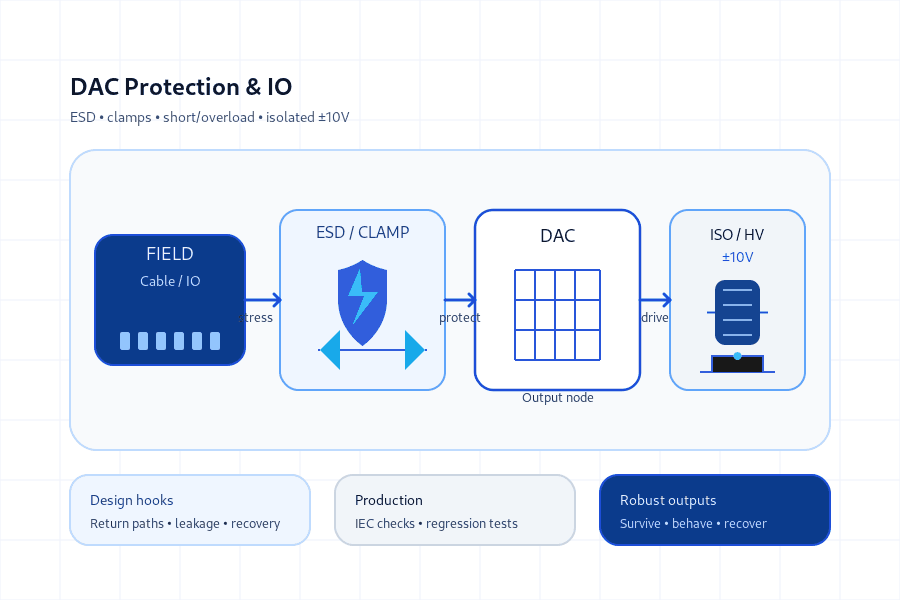 DAC Output Protection & IO: ESD, Clamps, Isolated ±10V