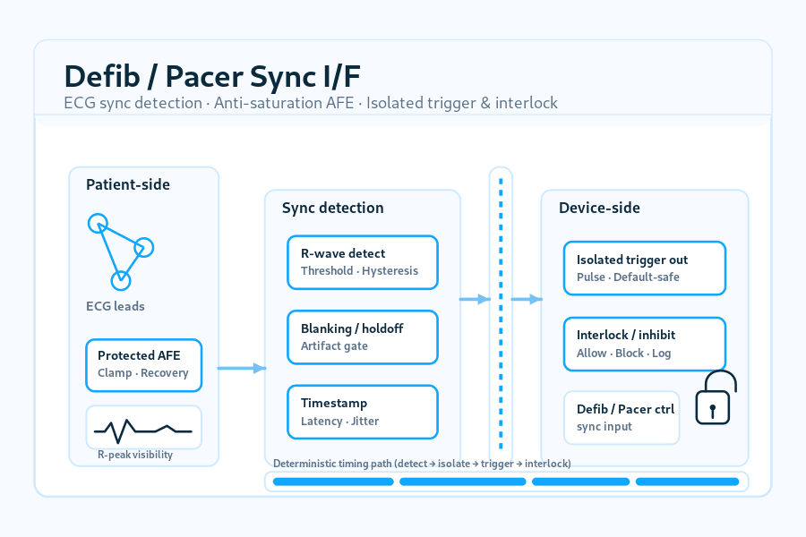 Defib/Pacer ECG Sync I/F: Isolated Trigger & Interlock