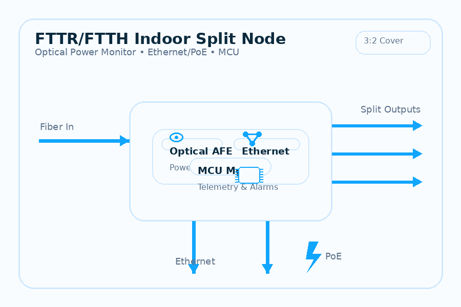 FTTR/FTTH Indoor Split Device: Low-Power PON Monitoring