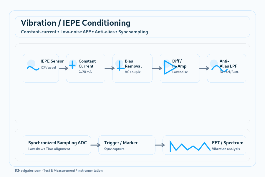 IEPE Vibration Signal Conditioning: AFE & Sync