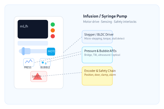 Infusion & Syringe Pump Motor, Sensing & Safety