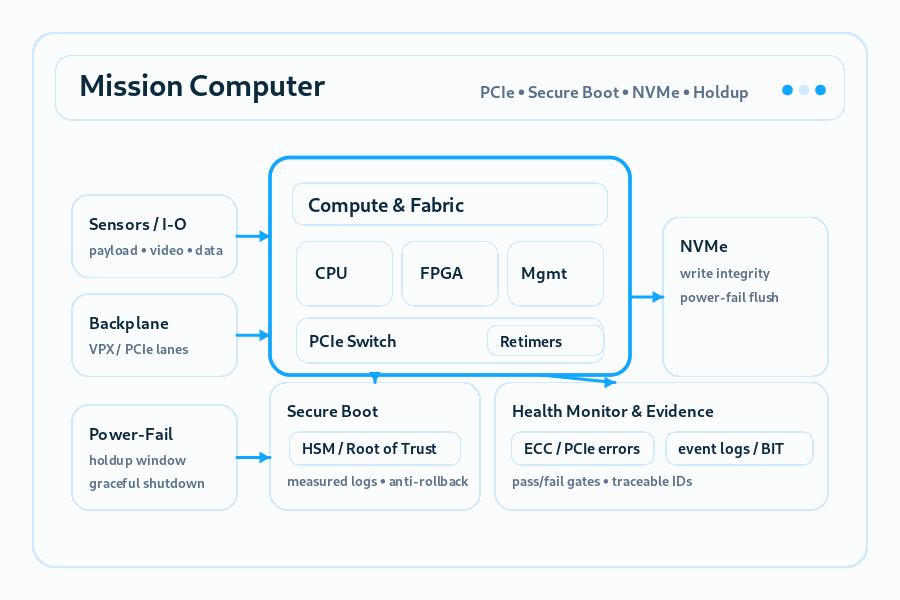 Mission Computer: PCIe Fabric, Secure Boot, NVMe Holdup