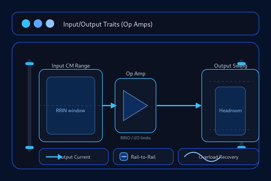 Op Amp Input/Output Traits: RRIO, CM, Headroom