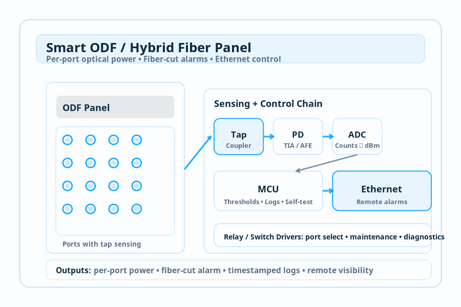 Smart ODF / Hybrid Fiber Panel Power Monitoring
