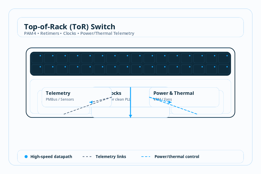 Top-of-Rack Switch ICs: PAM4 Retimers & Telemetry