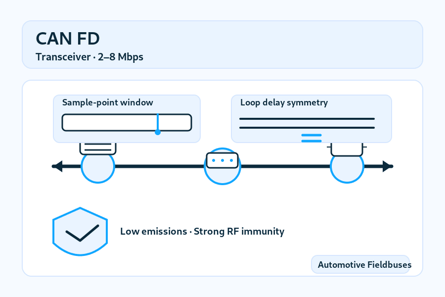 CAN FD Transceiver Design: 2–8 Mbps Timing & EMC