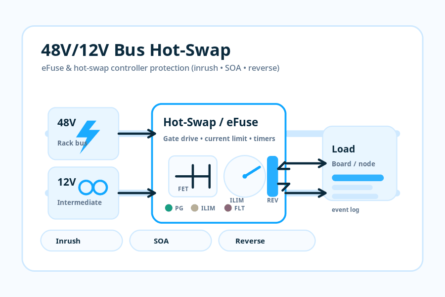 48V/12V Bus Hot-Swap & eFuse Protection Guide
