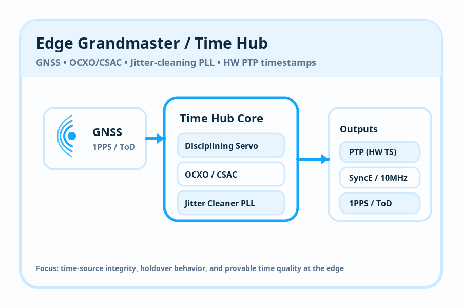 Edge Grandmaster Time Hub: GNSS Holdover & PTP