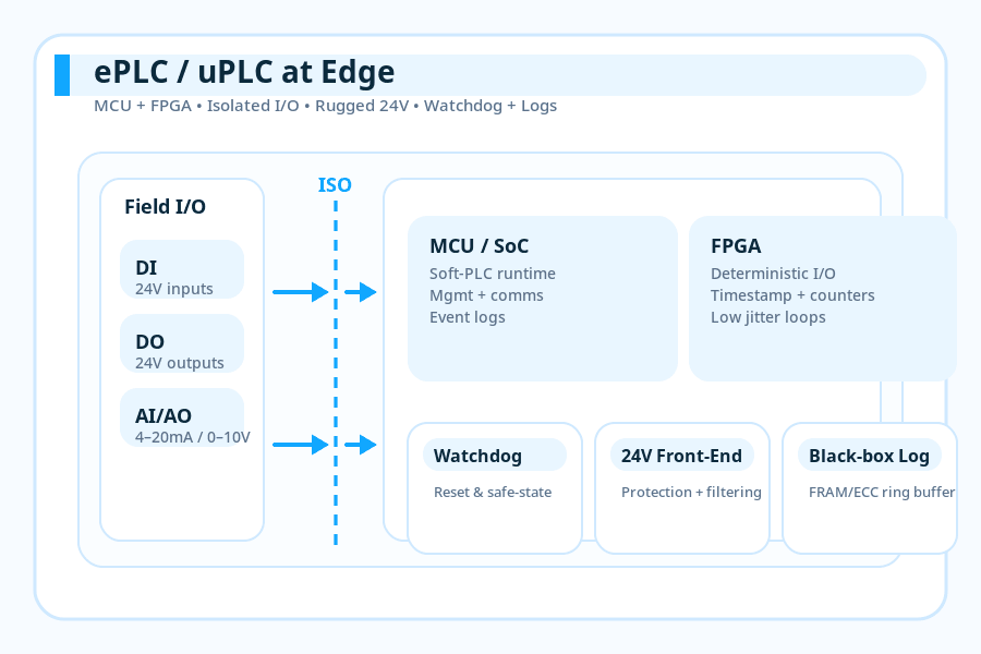 Edge ePLC/uPLC: MCU+FPGA, Isolated I/O Design