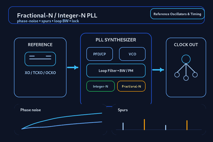 Fractional-N vs Integer-N PLL: Noise, Spurs, BW