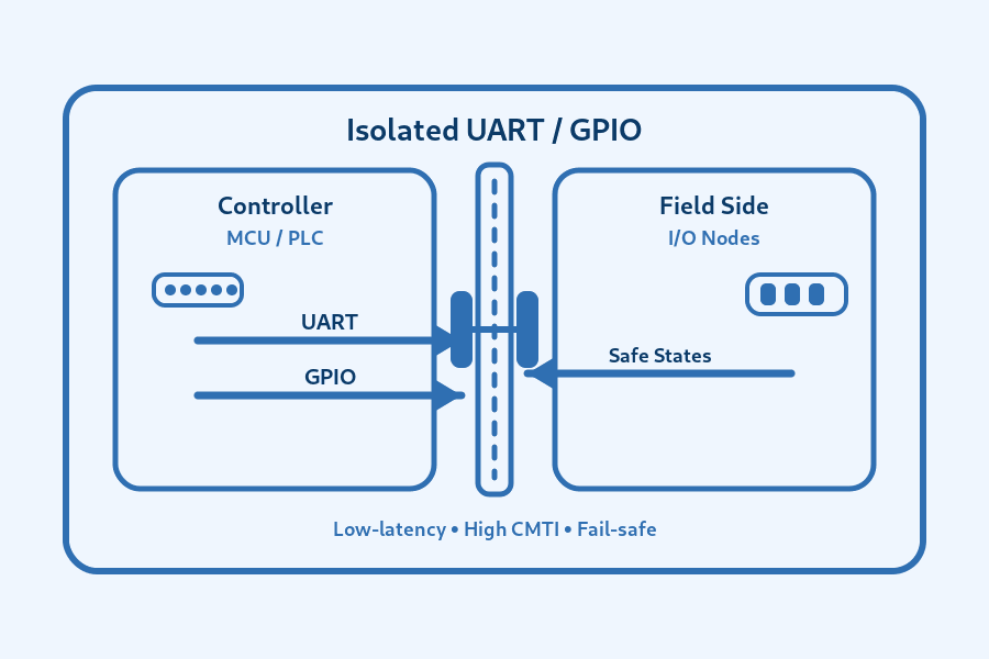 Isolated UART & GPIO: Fail-Safe, Timing, EMC, Layout