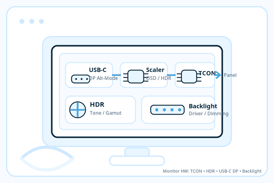 Monitor Hardware Guide: TCON, HDR, USB-C DP & Backlight