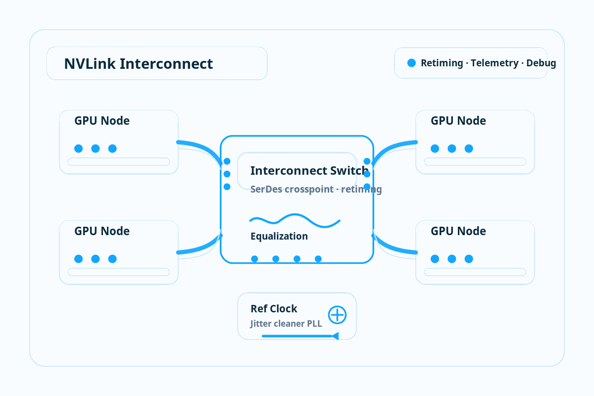 NVLink Interconnect Switch: Retiming & Jitter Control