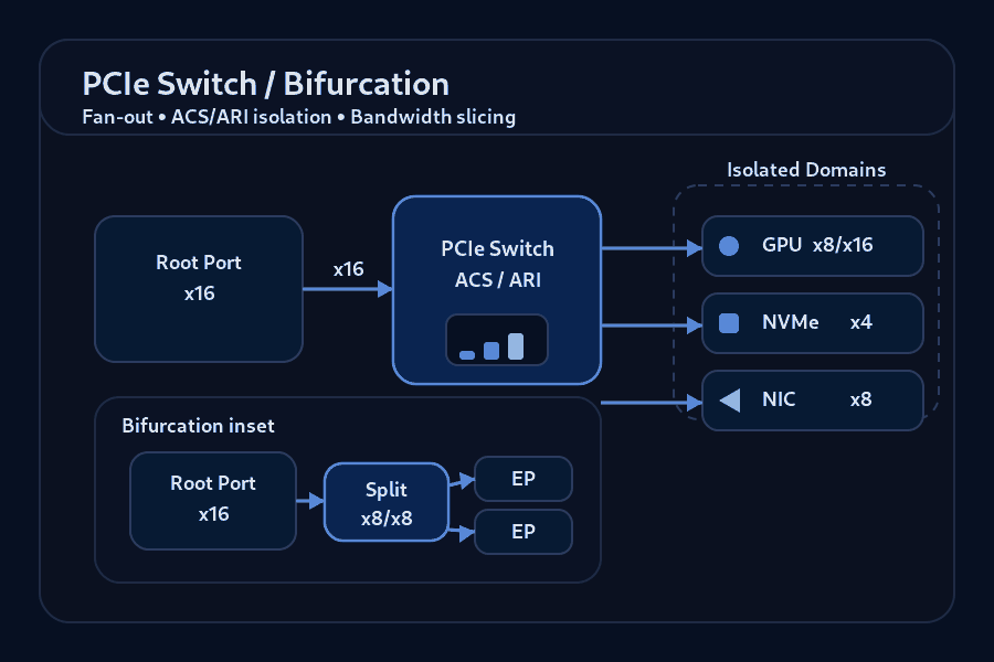 PCIe Switch & Bifurcation: ACS/ARI Fan-Out Guide