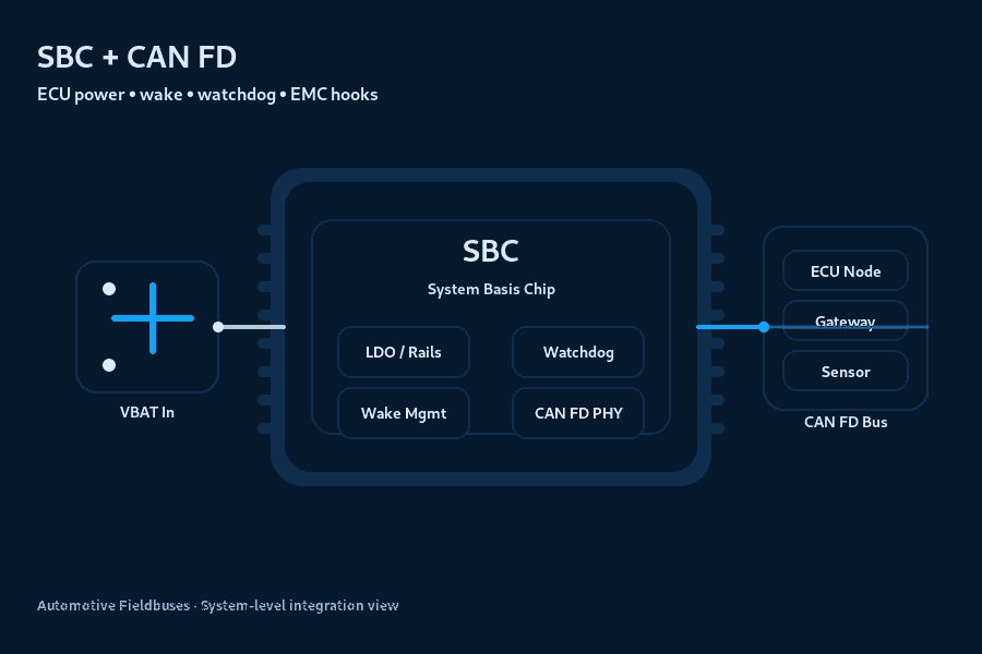 SBC with CAN FD: Power, Wake, Watchdog & EMC Guide