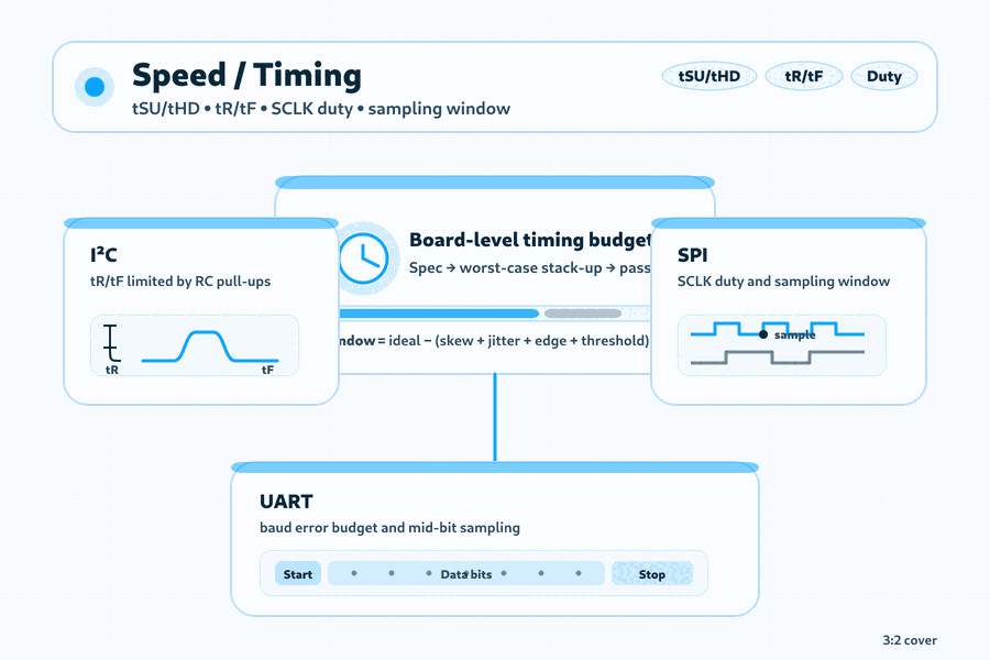 I2C SPI UART Speed & Timing: Setup/Hold & tR/tF