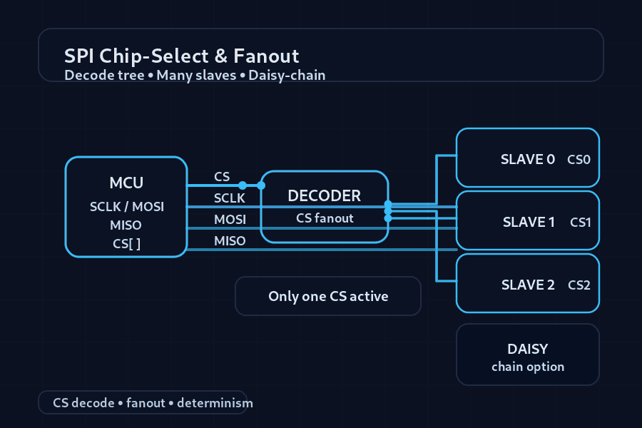 Chip-Select & Fanout for SPI: Decode, Daisy-Chain, Timing