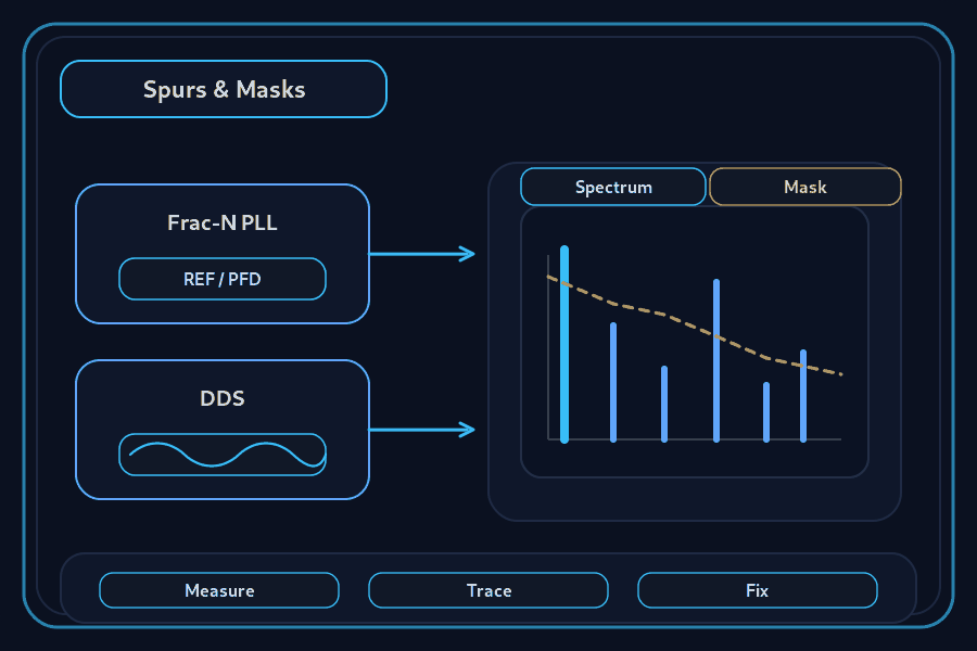 Clock Spurs & Spectral Masks: Frac-N and DDS Guide