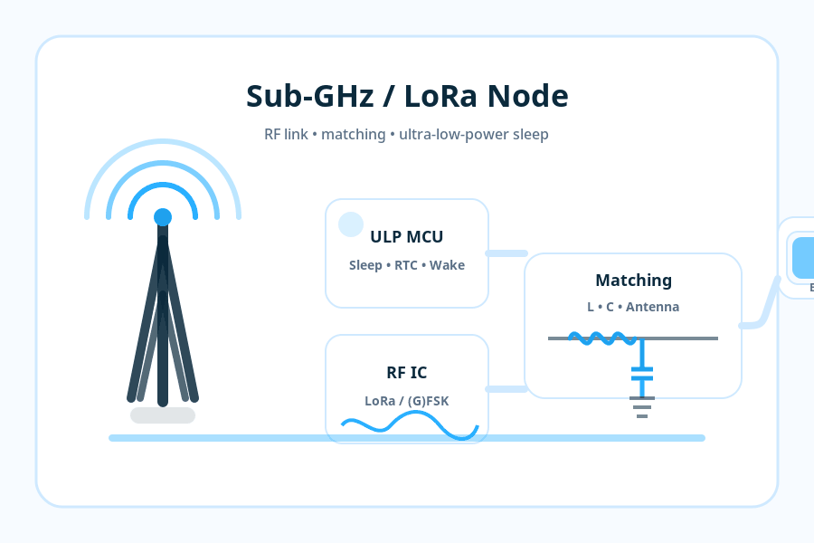 Sub-GHz LoRa Node Design: RF, Matching & ULP Power