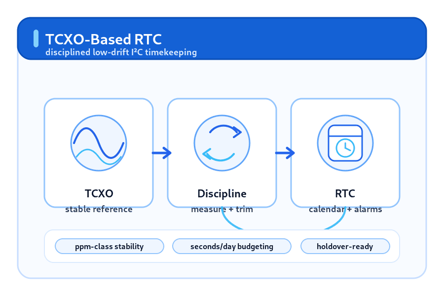 TCXO-Based RTC: Disciplined Low-Drift I2C Timekeeping