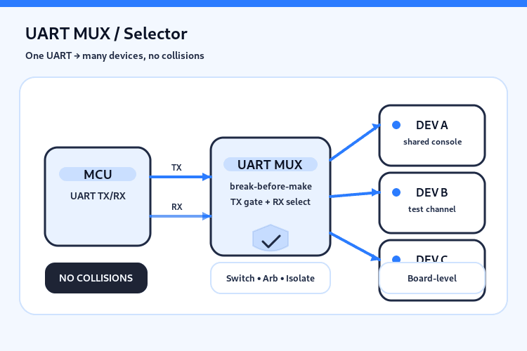 UART Multiplexer & Selector: Share One UART Safely