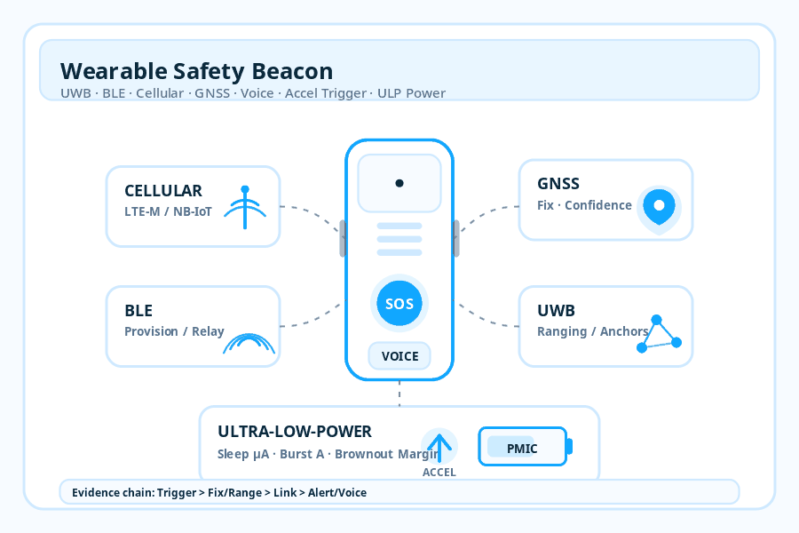 Safety Beacon: TTFA, Triggers & Ultra-Low-Power Design