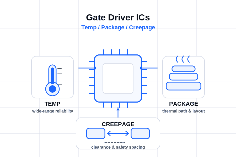Gate Driver ICs: Temperature, Package & Creepage