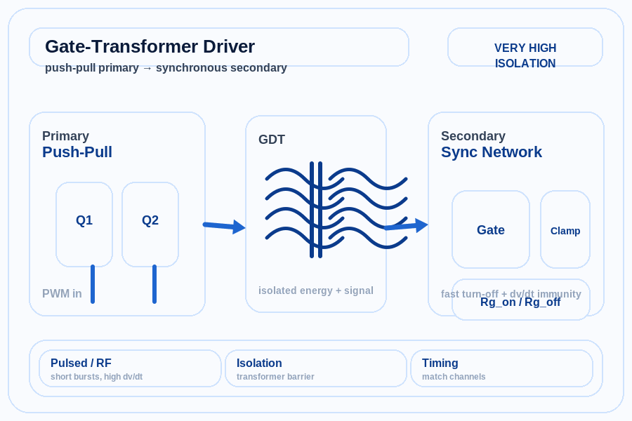 Gate-Transformer Gate Driver: Push-Pull, Sync Secondary