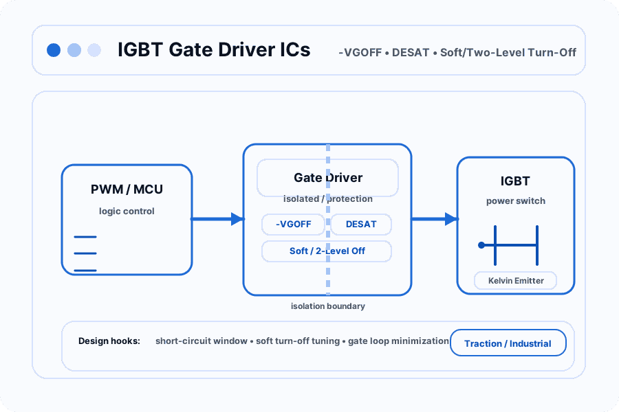 IGBT Gate Driver ICs: -Voff, DESAT, Soft Turn-Off