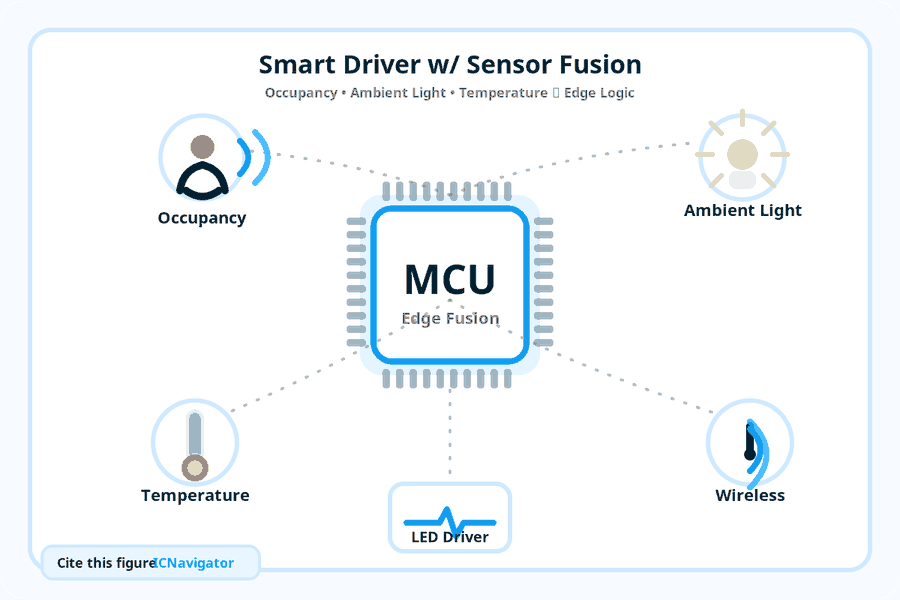 Smart LED Driver with Sensor Fusion (AFE+MCU+Wireless)